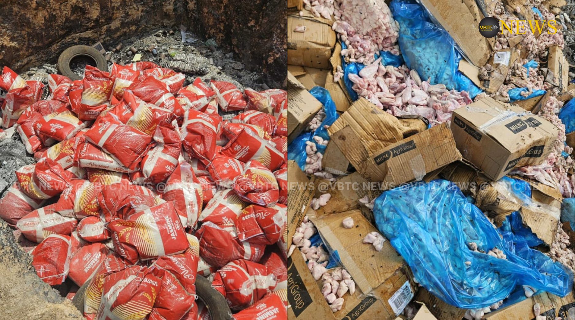 Infested Rice, Spoiled Chicken Destroyed by Biosecurity - VBTC